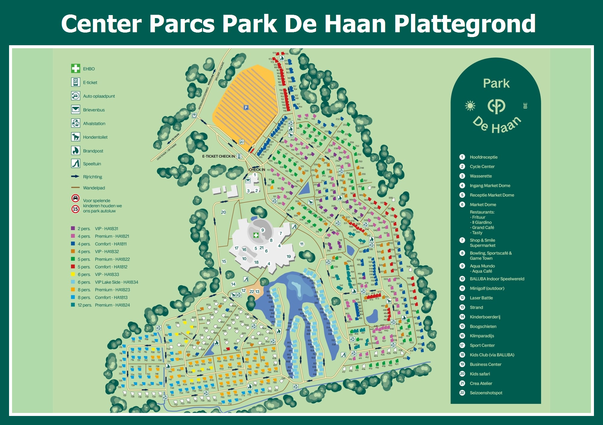 Plattegrond van Center Parcs Park De Haan | ParkExplorer