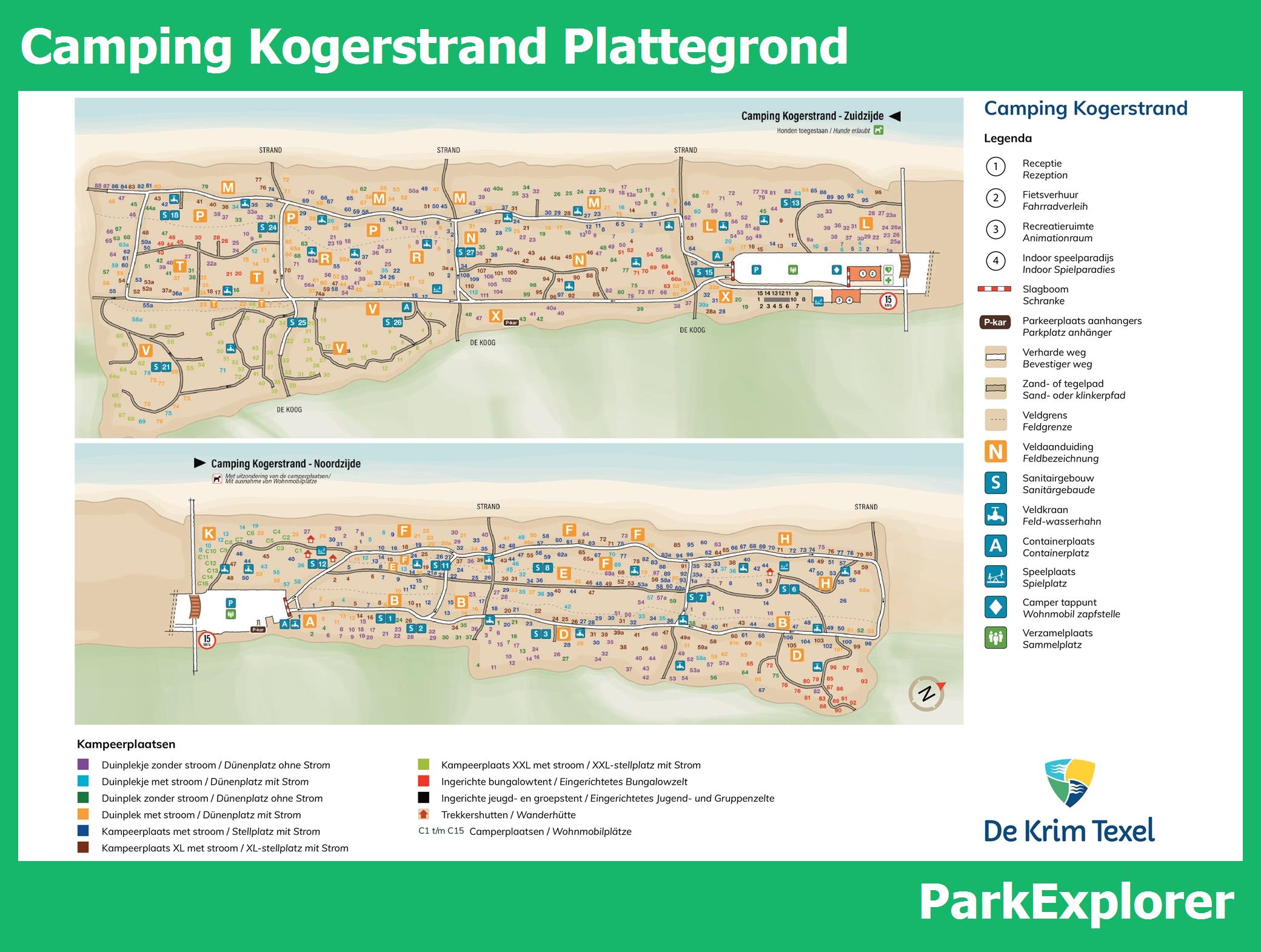 Plattegrond van Camping Kogerstrand | ParkExplorer