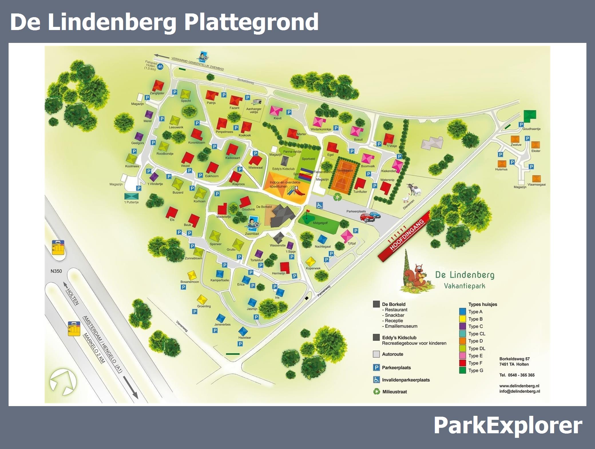 Plattegrond van De Lindenberg | ParkExplorer