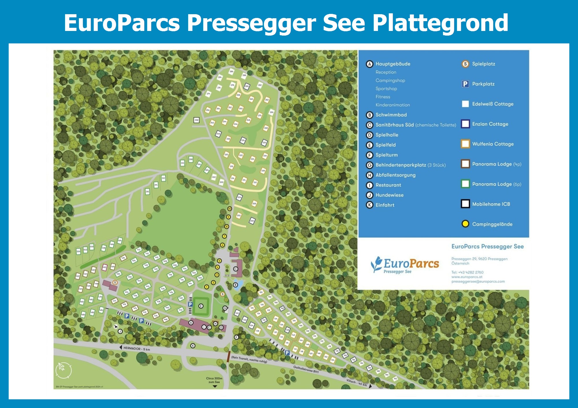 Plattegrond van EuroParcs Pressegger See | ParkExplorer