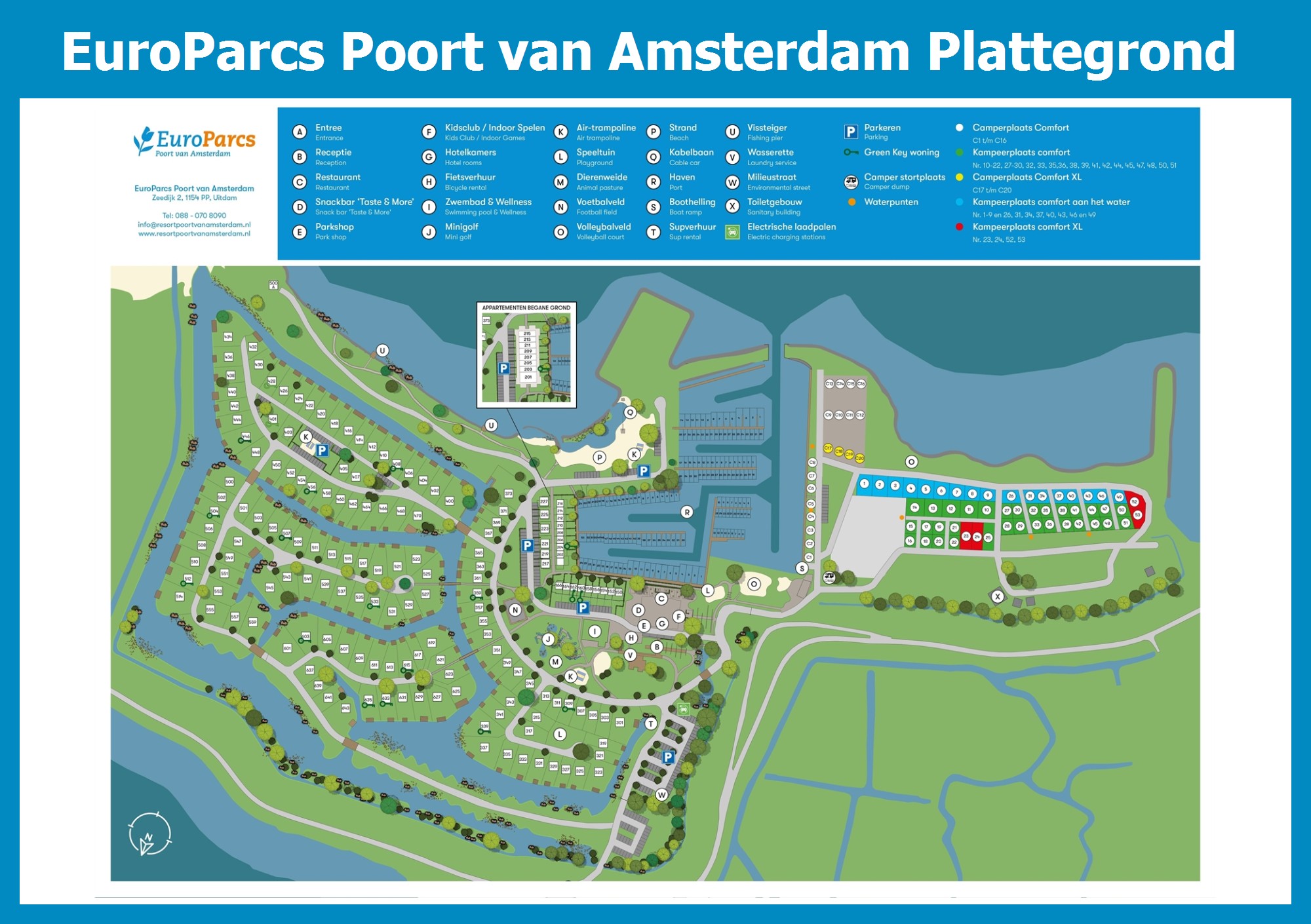Plattegrond van EuroParcs Poort van Amsterdam | ParkExplorer