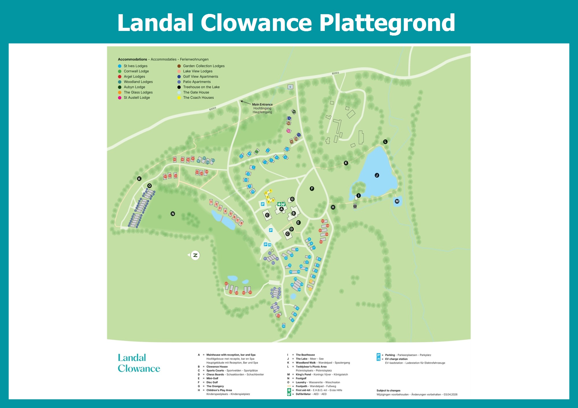 Plattegrond van Landal Clowance - ParkExplorer