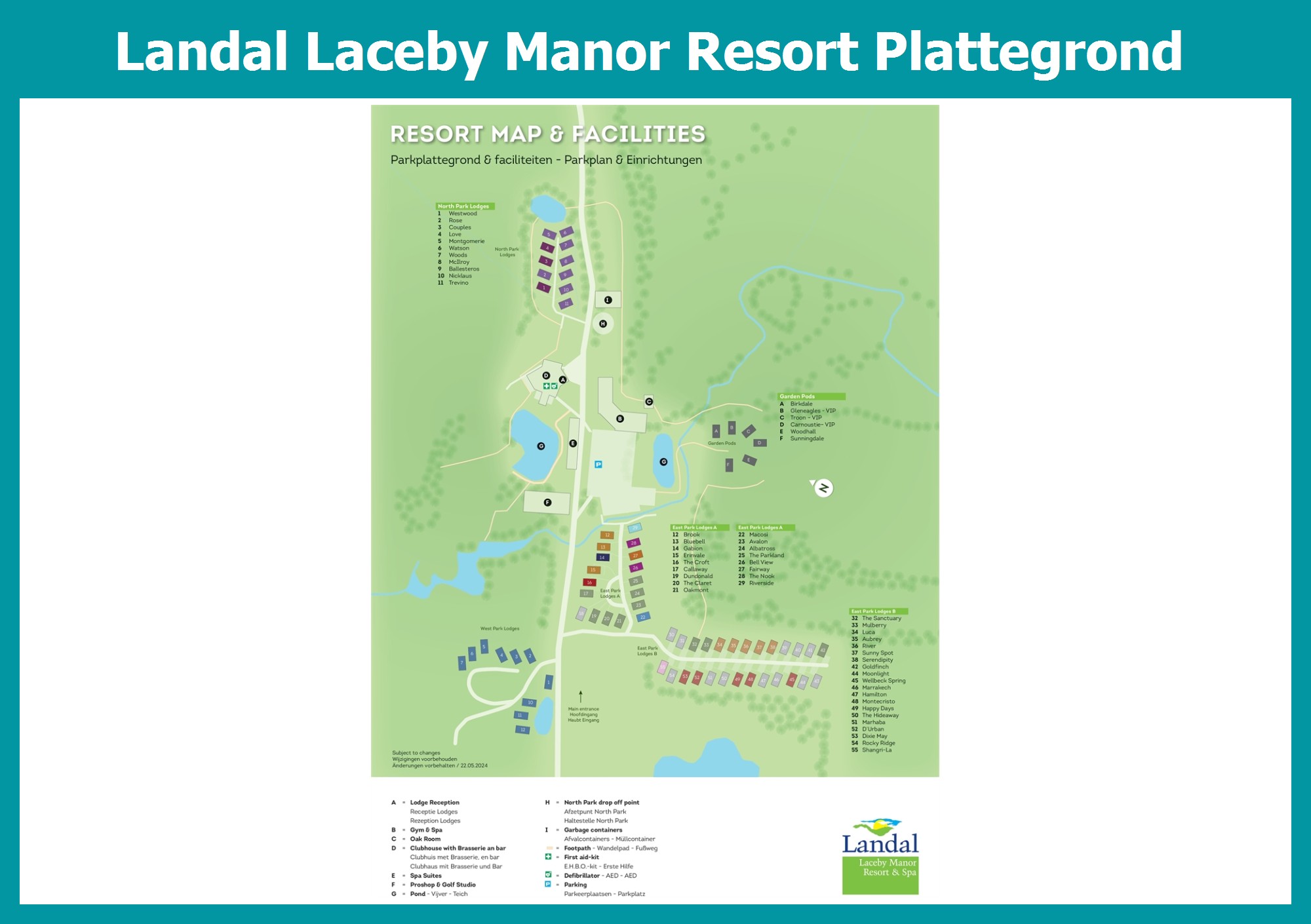 Plattegrond van Landal Laceby Manor Resort | ParkExplorer