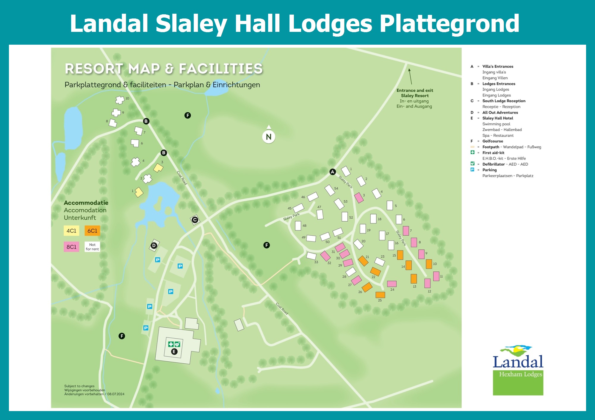 Plattegrond van Landal Slaley Hall Lodges | ParkExplorer