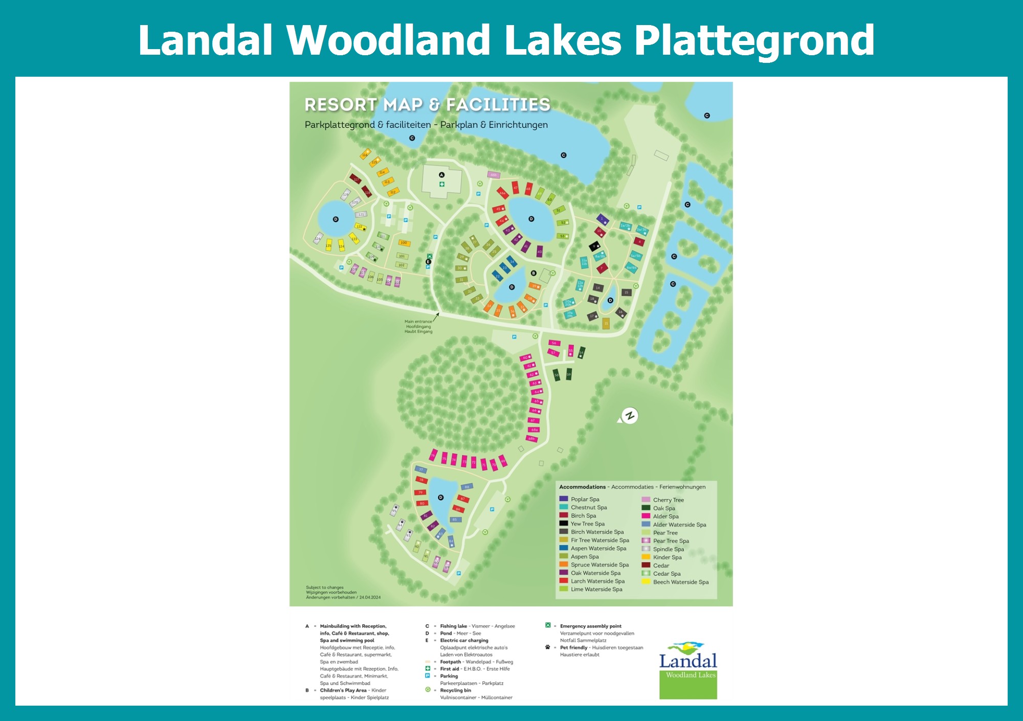 Plattegrond van Landal Woodland Lakes | ParkExplorer
