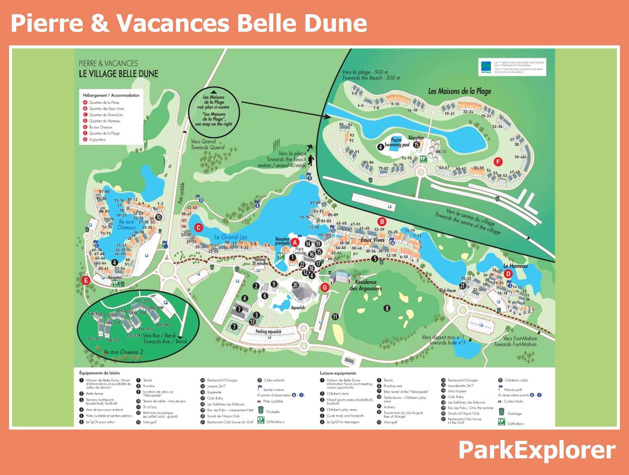 // Le plan de Pierre & Vacances Belle Dune | ParkExplorer