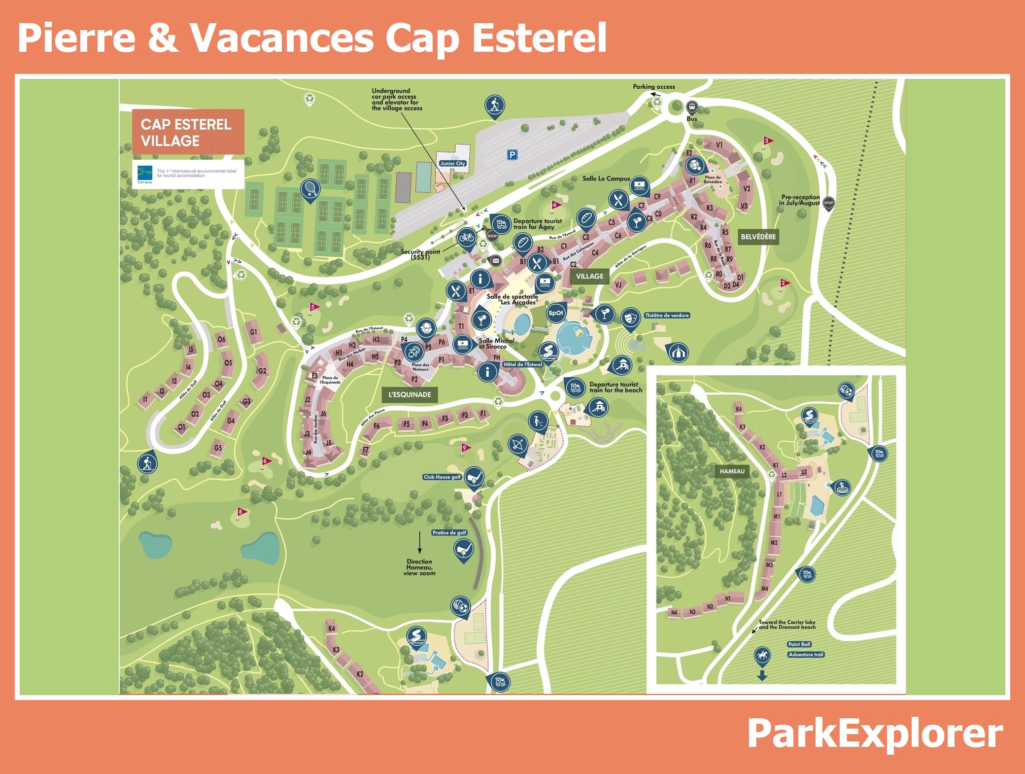 Plattegrond van Pierre & Vacances Cap Esterel | ParkExplorer