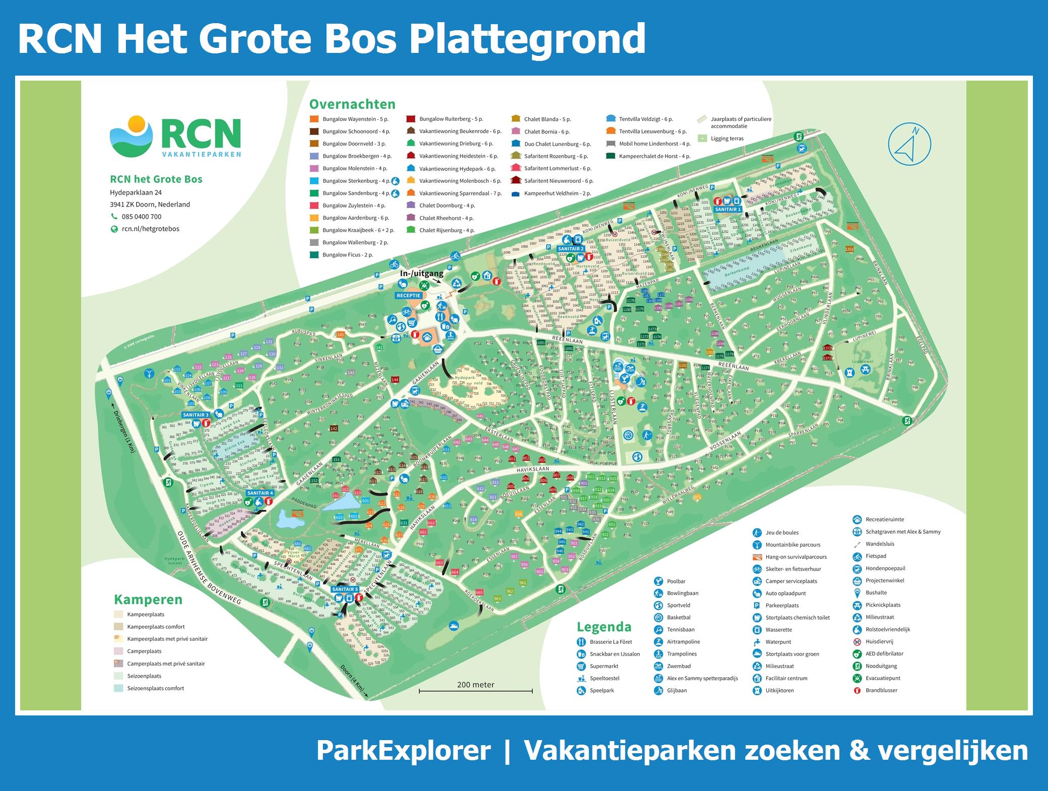 // Plattegrond van RCN Het Grote Bos | ParkExplorer