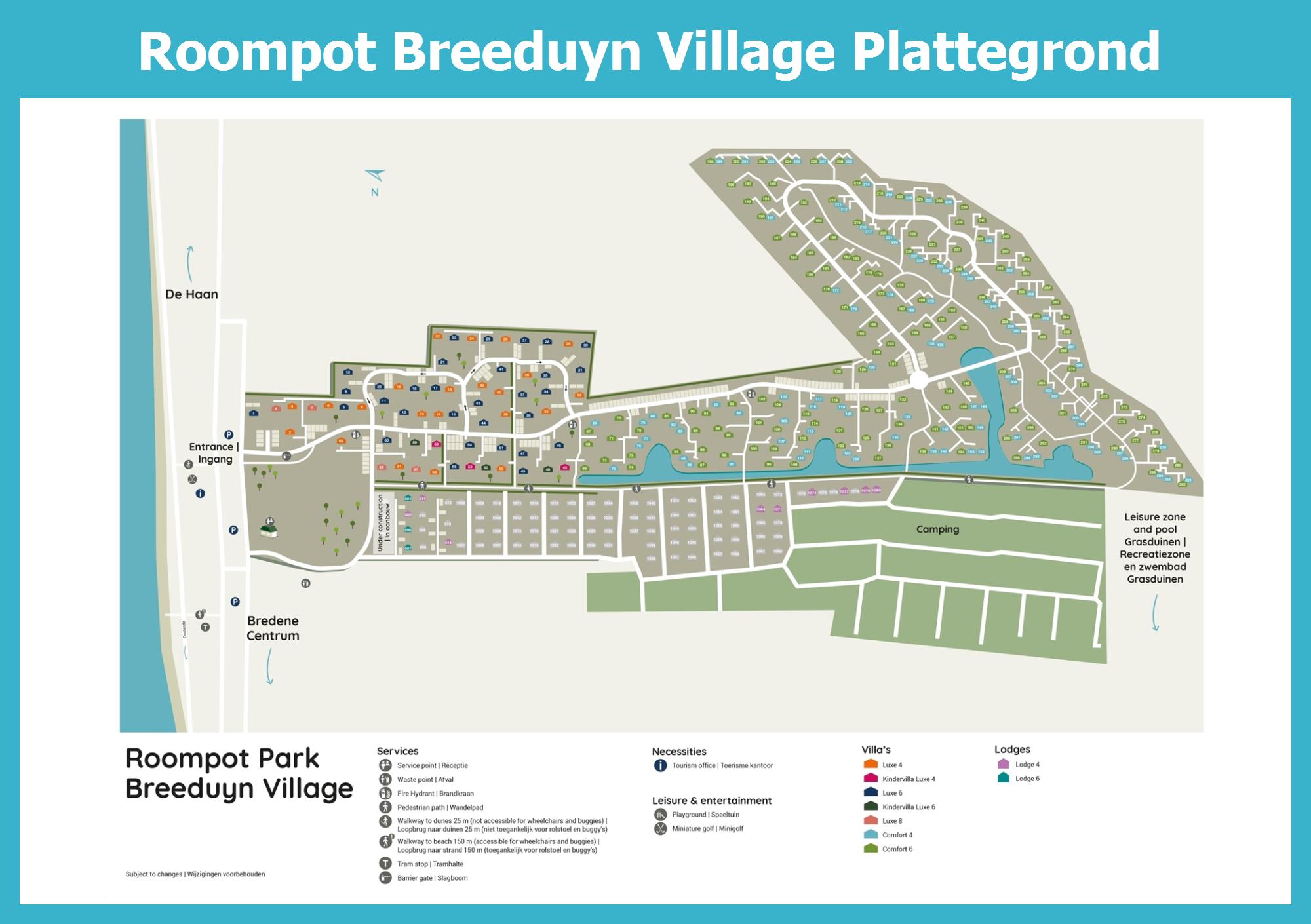 Plattegrond van Roompot Breeduyn Village | ParkExplorer