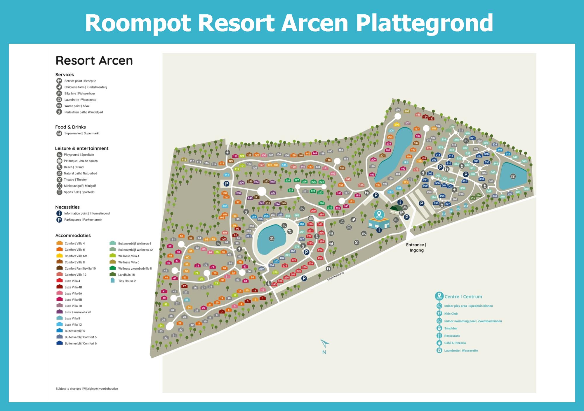 Plattegrond van Roompot Resort Arcen | ParkExplorer
