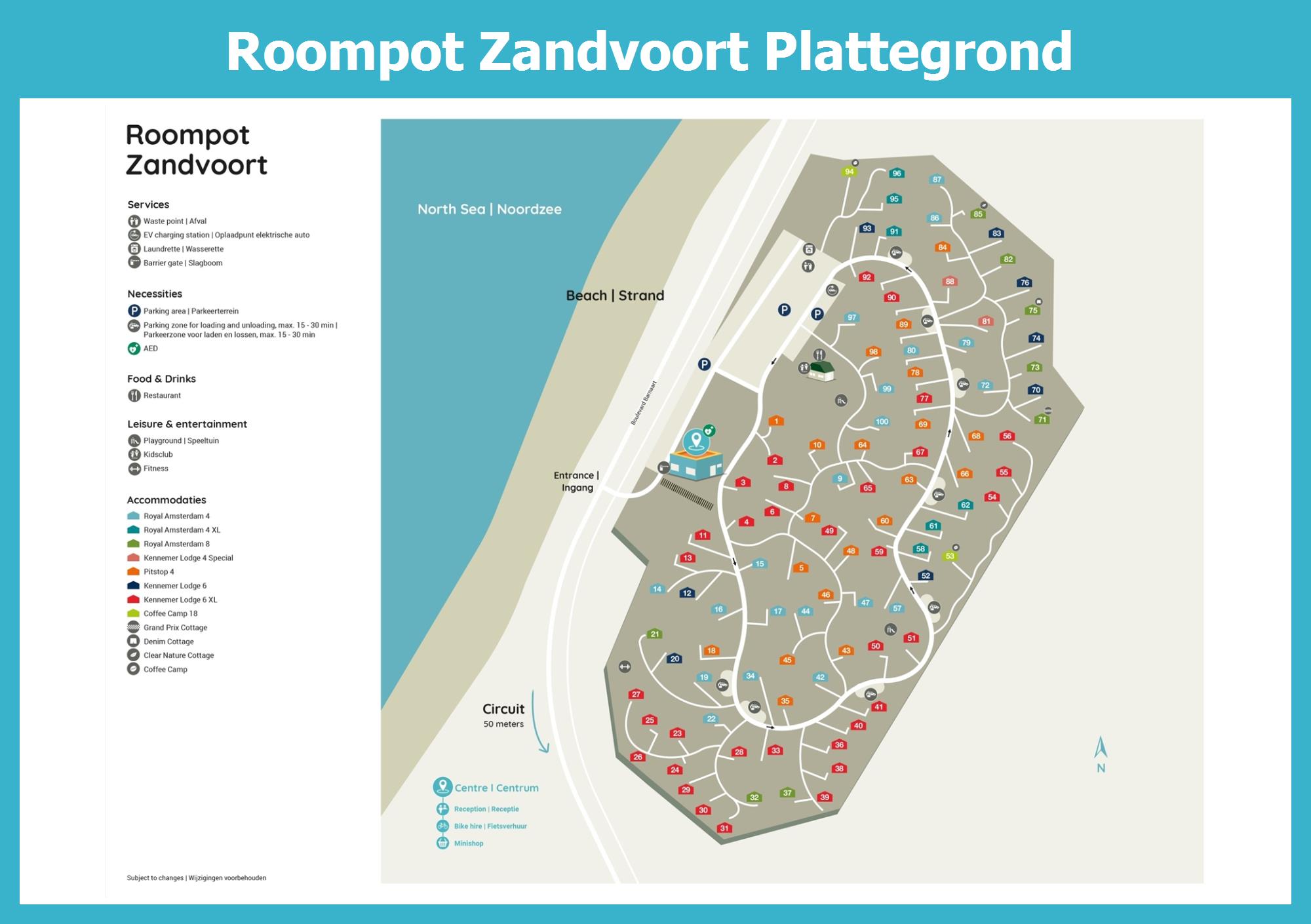 Plattegrond van Roompot Zandvoort | ParkExplorer