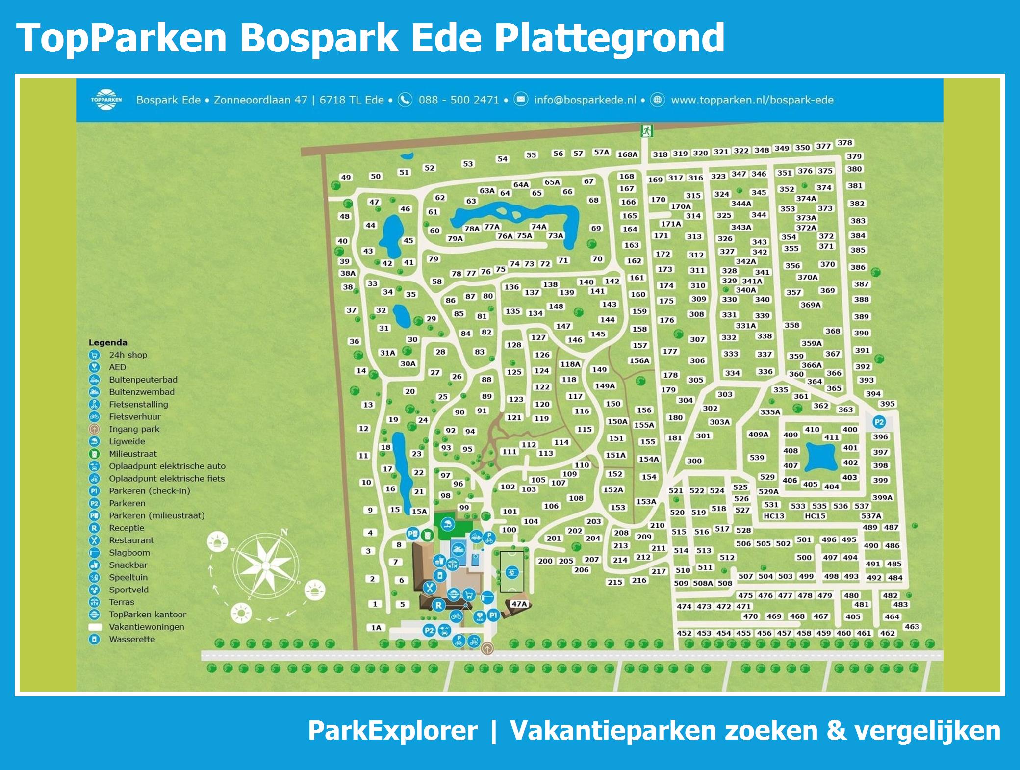 Plattegrond van TopParken Bospark Ede | ParkExplorer
